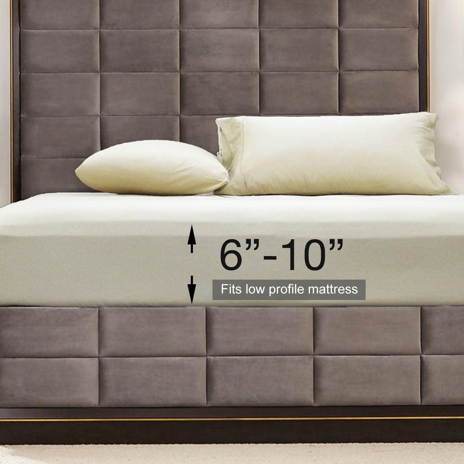 Low Profile Cotton Fitted Sheet Only(6-10 Inches) - USA 608 Thread Count