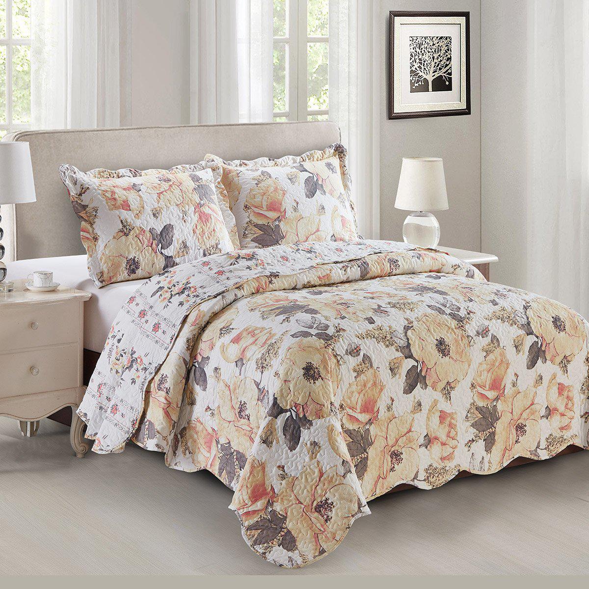 Quilt Set / Bedspread Set Lightweight & Oversized Deema