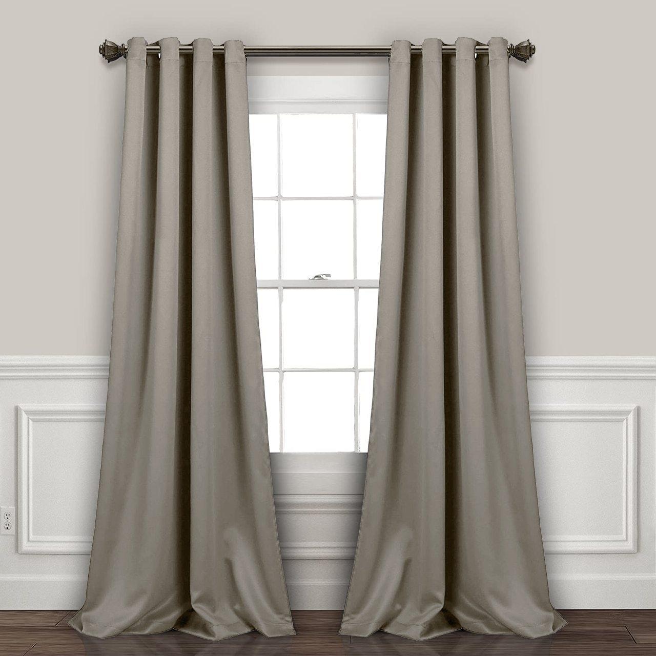 Gray Window Curtain Panels - 55" W X 98" L Each Panel