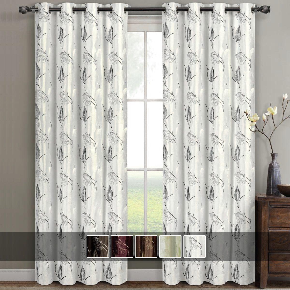 Embroidered Lined Curtain Panels Olivia