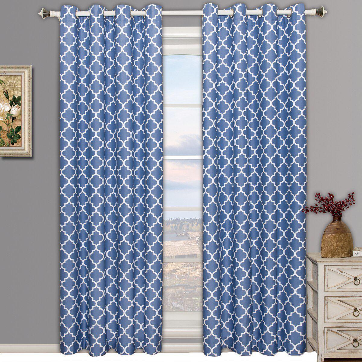 Periwinkle Window Curtains Room-Darkening Meridian